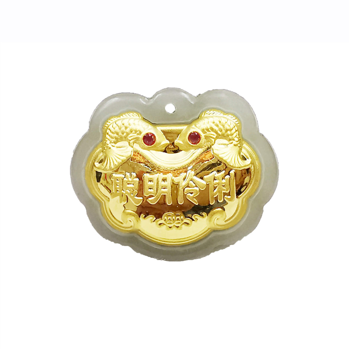 Natural Jade Longevity Necklace with Clever Words– CICIDC